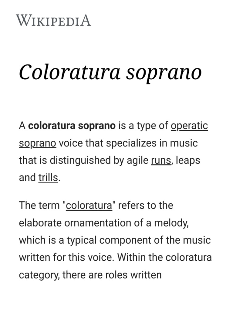 Coloratura Soprano | PDF | Opera | Vocal Music
