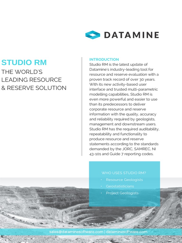 Studio RM: The World'S Leading Resource & Reserve Solution | PDF ...