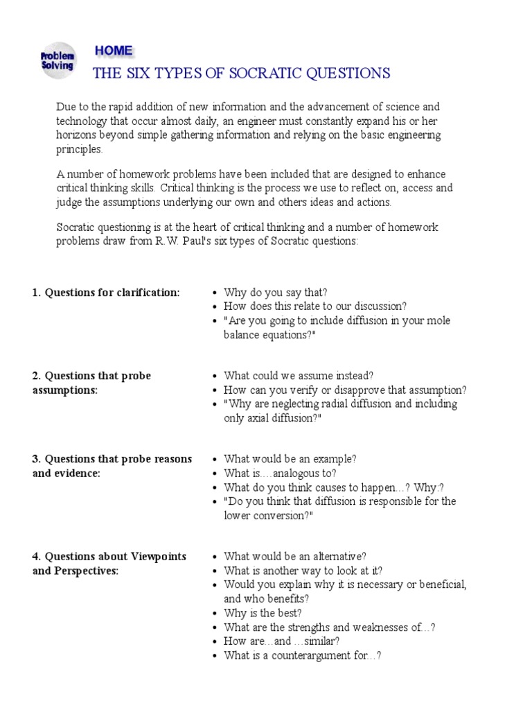 Socratic Questioning Technique | PDF | Critical Thinking | Question
