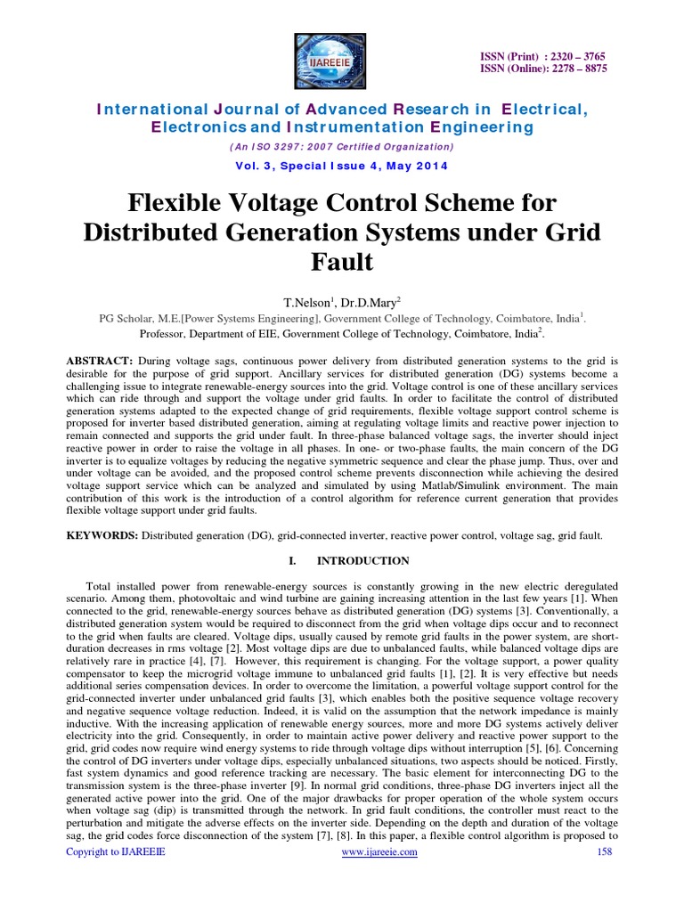Flexible Voltage Control Scheme For Distributed Generation Systems Under Grid Fault | Download ...