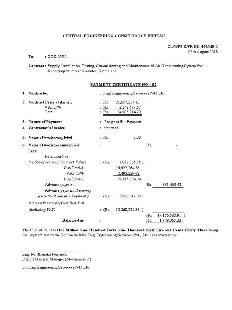 1 - Payment Certificate | PDF