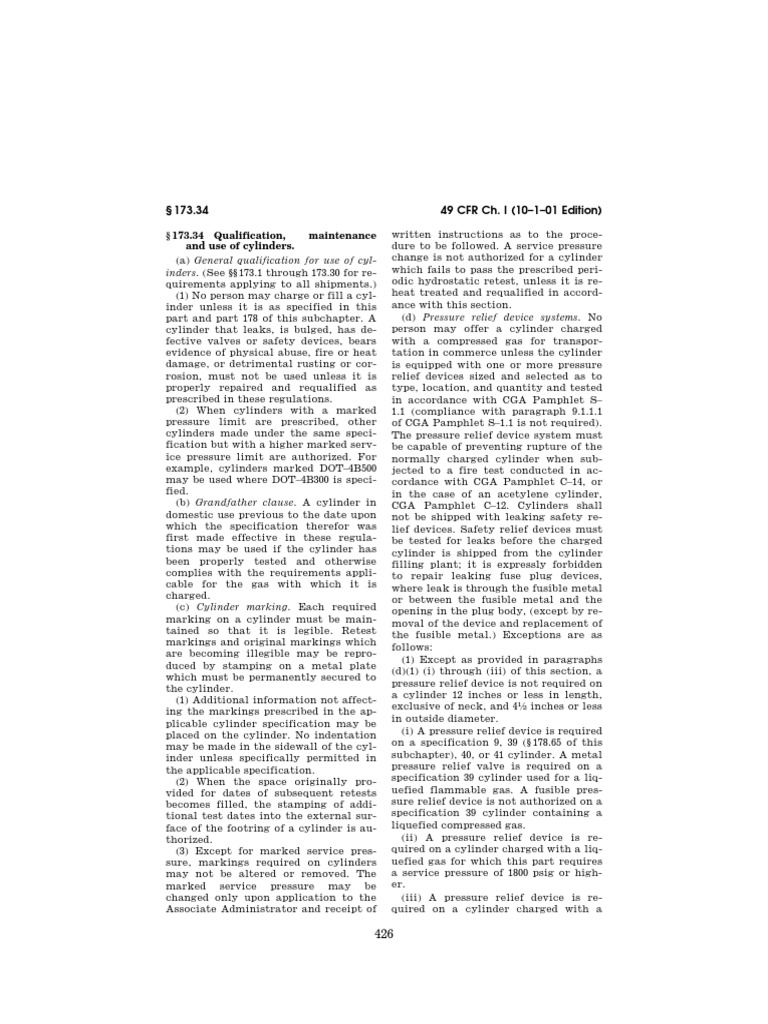 49 CFR Ch. I (10-1-01 Edition) 173.34: 173.34 Qualification ...