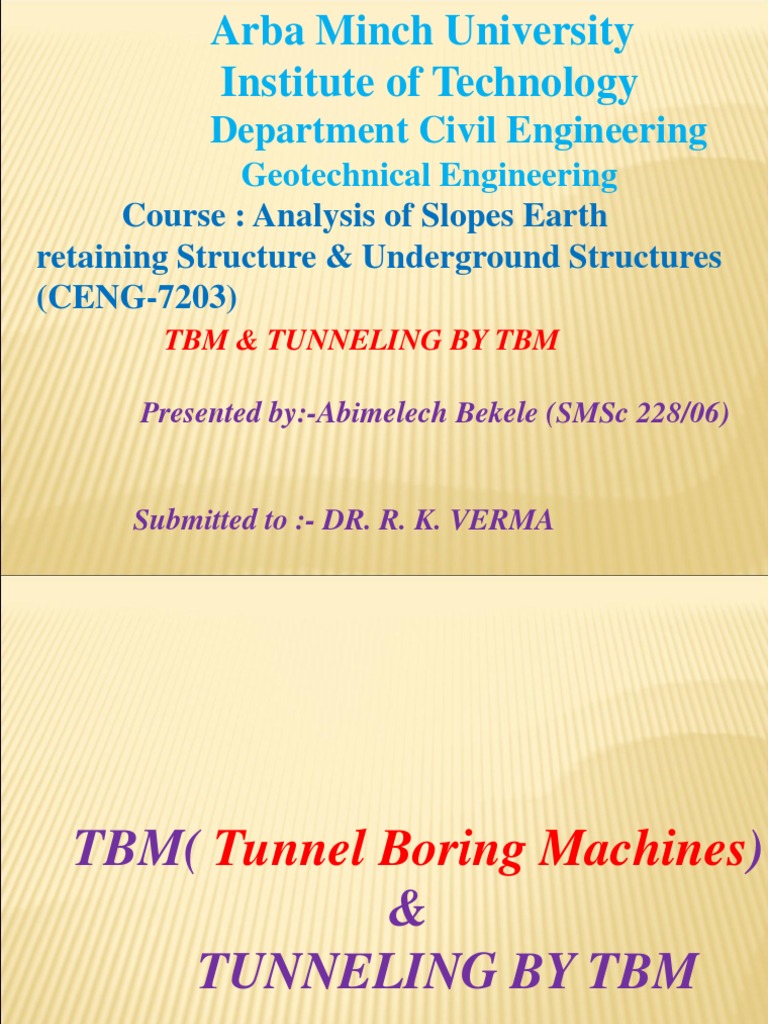 TBM | PDF | Tunnel | Civil Engineering