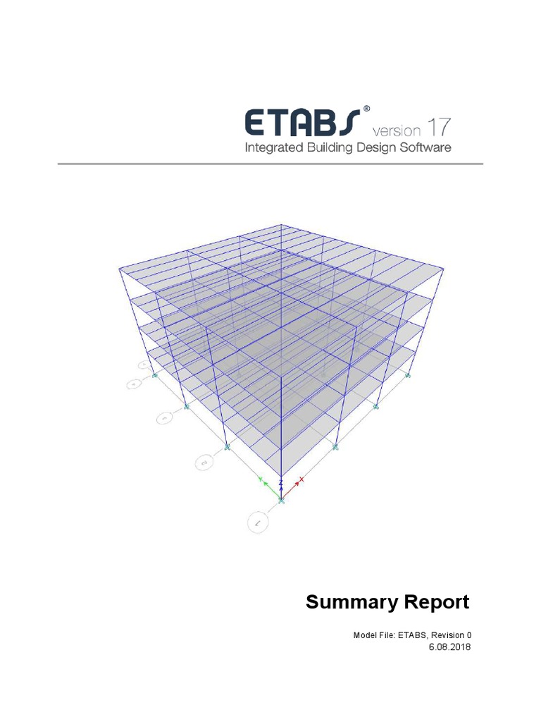 Summary Report: Model File: ETABS, Revision 0 | PDF | Teaching ...