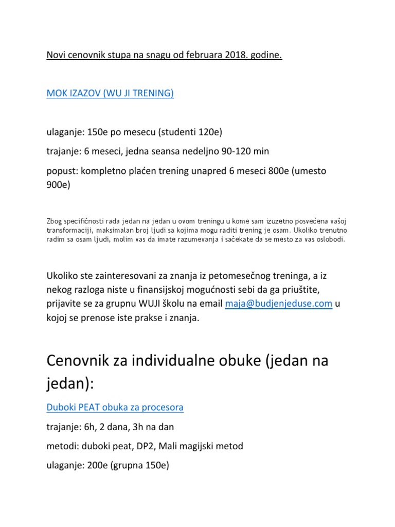 Cenovnik I Uslovi Saradnje | PDF