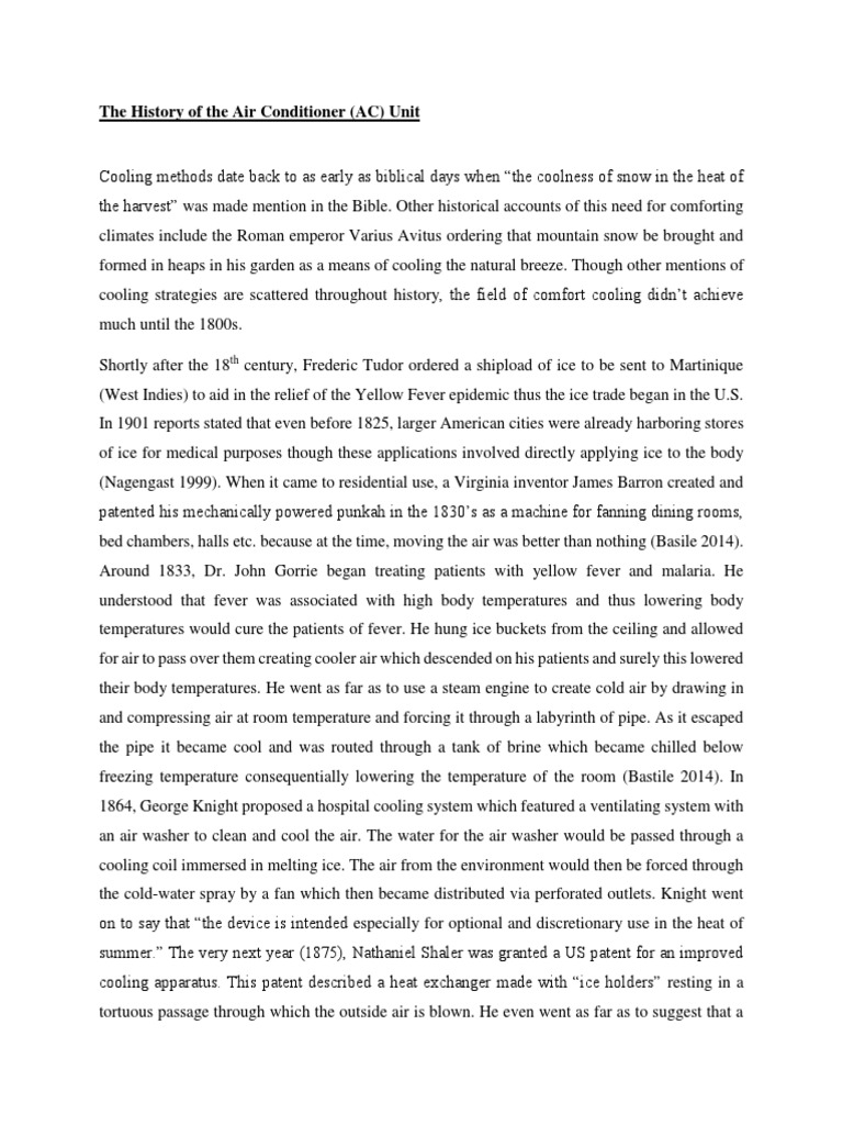 History of AC Unit (Project) | PDF | Air Conditioning | Refrigeration