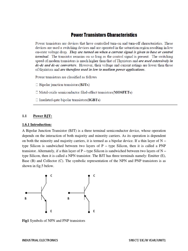Power BJT | PDF | Bipolar Junction Transistor | Transistor