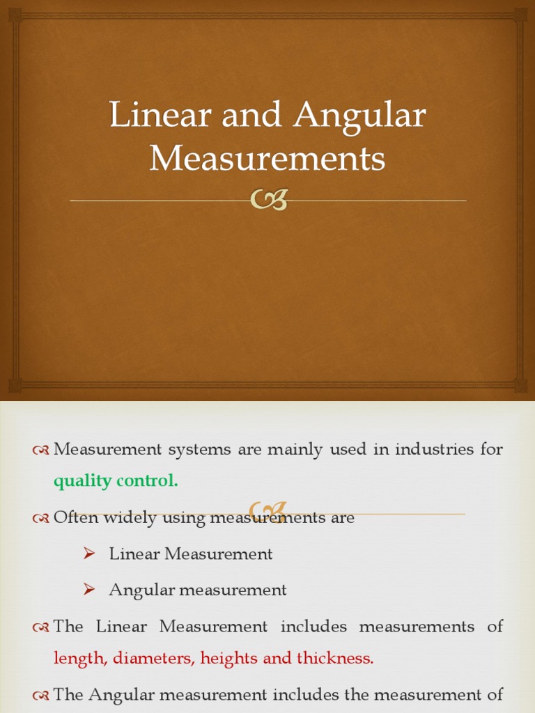 Linear and Angular Measurements | PDF | Scientific Observation ...