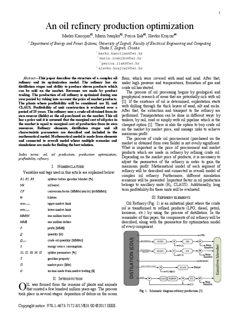 765565.an Oil Refinery Production Optimization | PDF | Oil Refinery ...