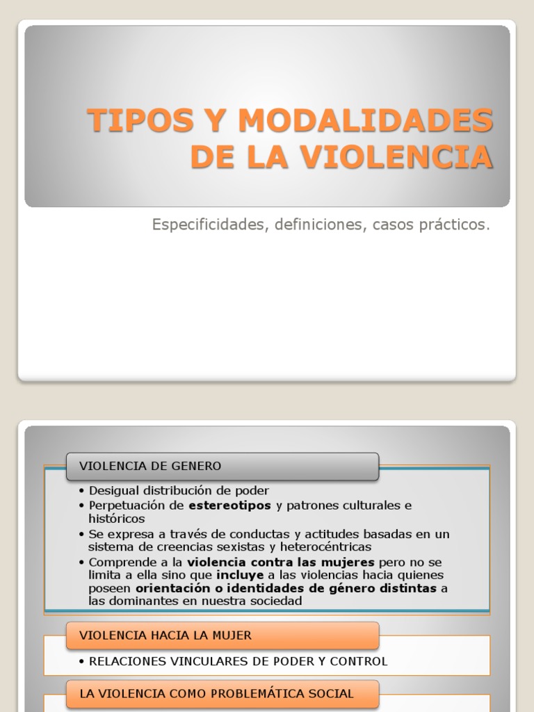 Tipos y Modalidades de La Violencia | PDF | Violencia | Violencia doméstica