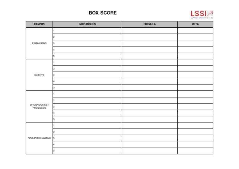Formato Box Score | PDF