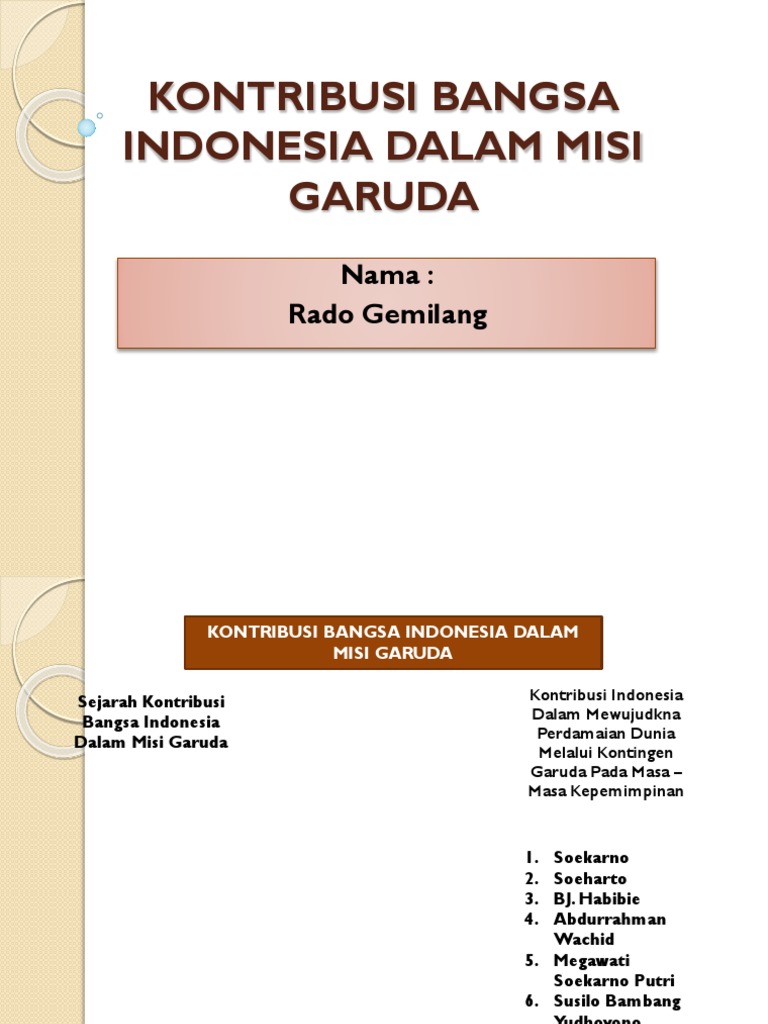 Kontribusi Bangsa Indonesia Dalam Misi Garuda | PDF