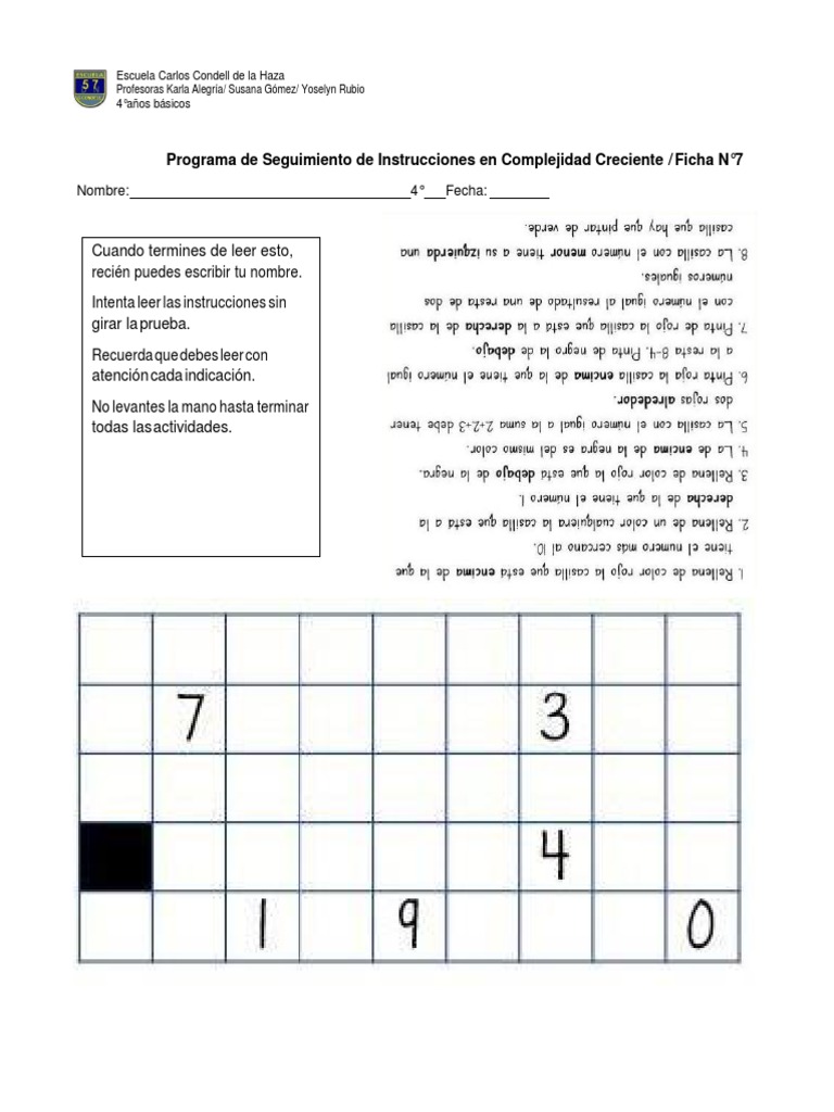 Actividades de Seguimiento de Instrucciones | PDF