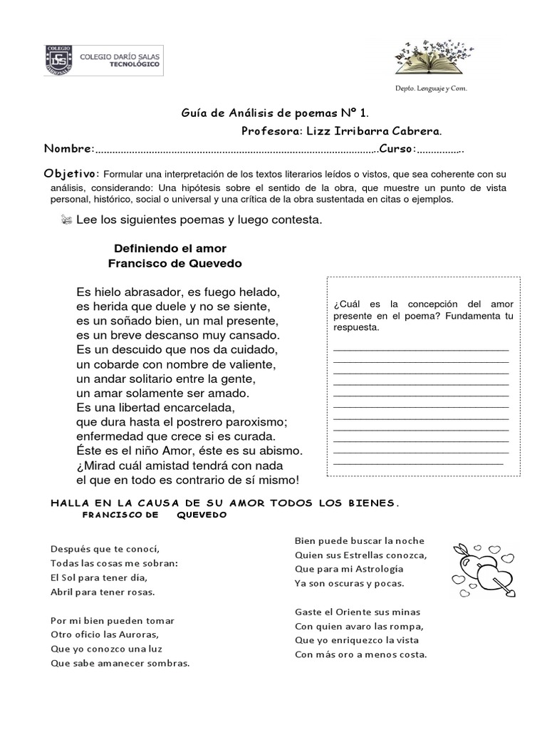 Guía de Análisis de Poemas | PDF | Amor