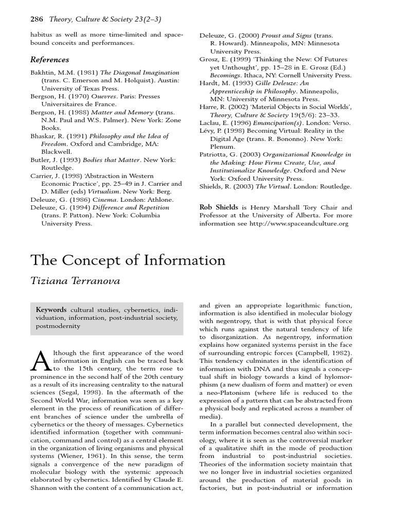 The Concept of Information | PDF | Information | Cognitive Science