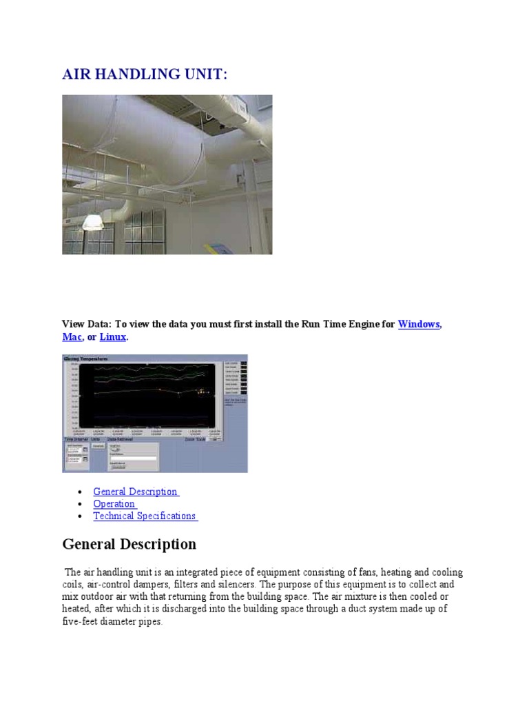 Air Handling Unit Overview and Specs | PDF | Air Conditioning | Hvac