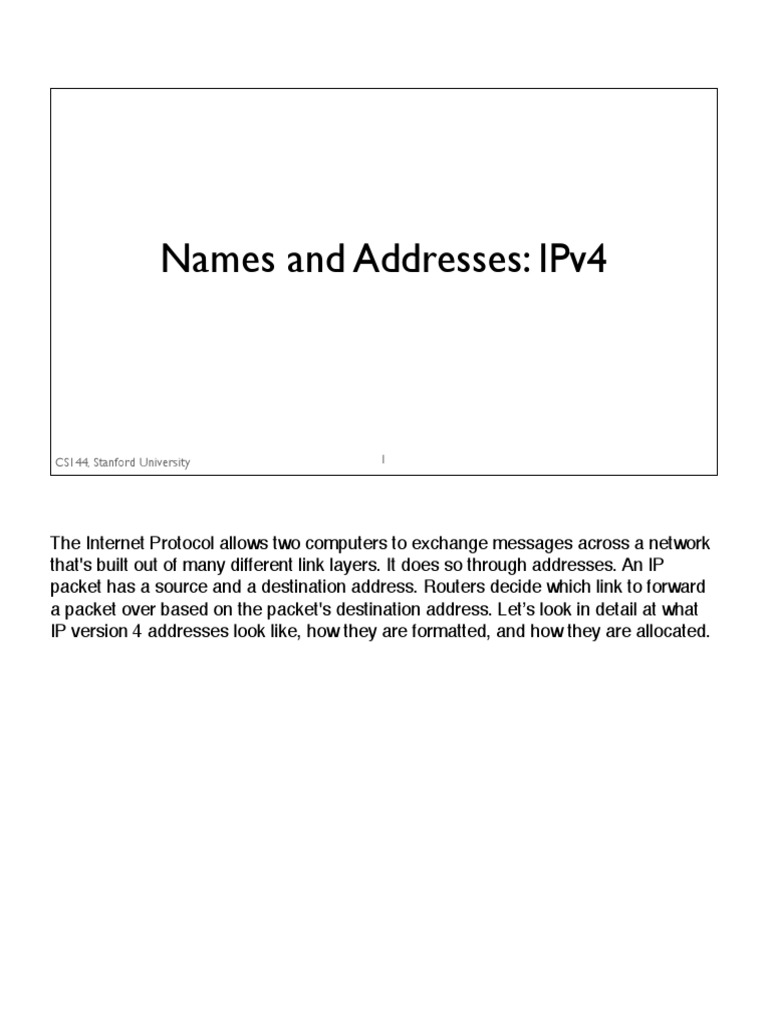 1 9 Ipv4 Notes | PDF | Ip Address | Computer Network