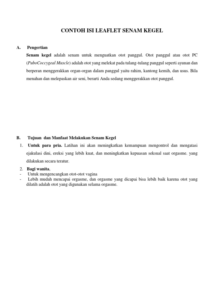 Contoh Isi Leaflet Senam Kegel | PDF