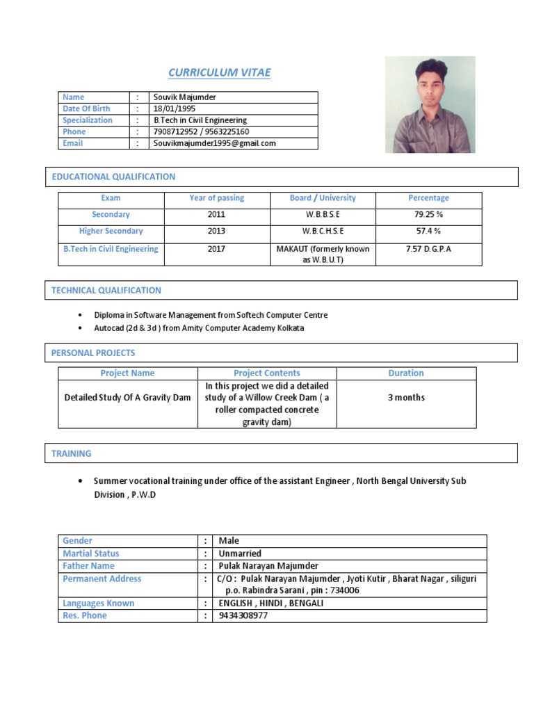Curriculum Vitae: Educational Qualification | PDF