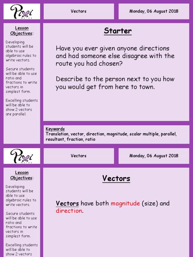 Vectors PixiPPt | PDF | Scalar (Mathematics) | Euclidean Vector