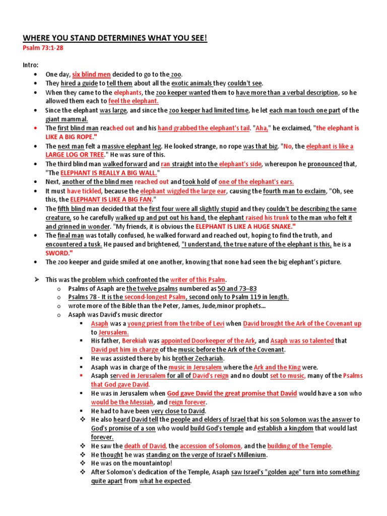 Where You Stand Determines What You See | PDF | David | Solomons