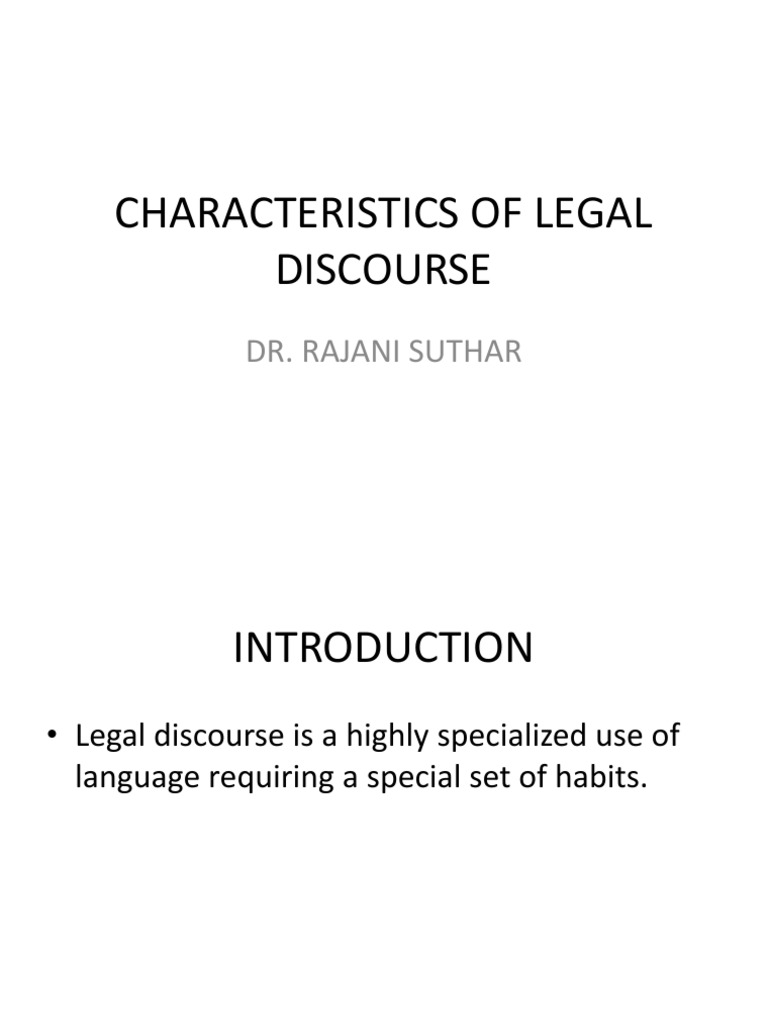 Characteristics of Legal Discourse | Download Free PDF | Sentence ...