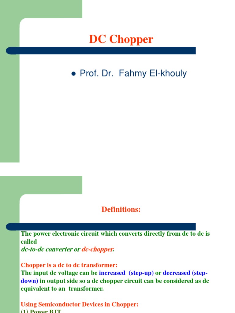 DC Chopper | PDF | Electrical Engineering | Electromagnetism