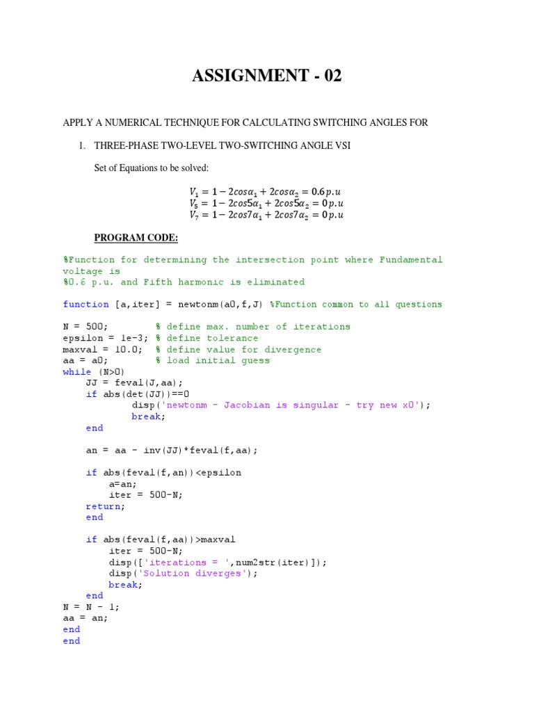 Switching Angle Characteristics | PDF | Functions And Mappings | Equations