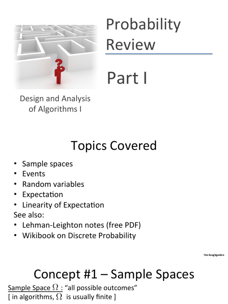 Slides Algo-Prob Review1 Typed PDF | PDF | Randomness | Probability Slides Algo-Prob Review1 Typed PDF | PDF | Randomness | Probability