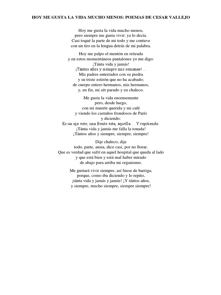 Hoy Me Gusta La Vida Mucho Menos | PDF