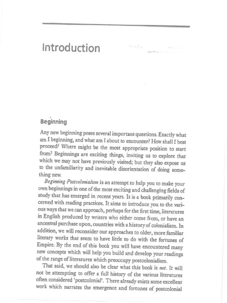 Beginning Postcolonialism John McLeod PDF | PDF