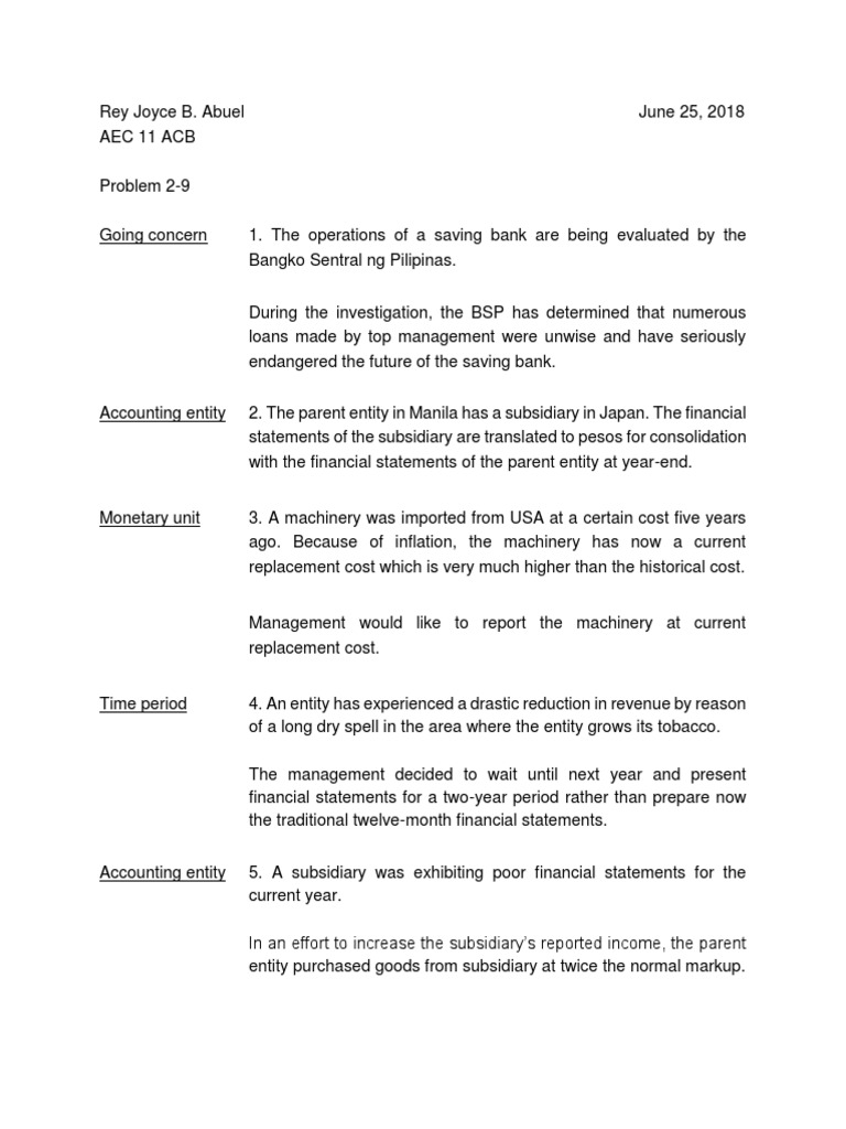 Aec 11 | PDF | Going Concern | Financial Statement