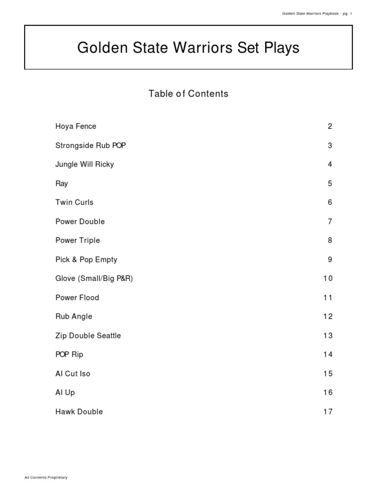 Golden State Warriors Playbook Overview | PDF | Ball Games | Sports