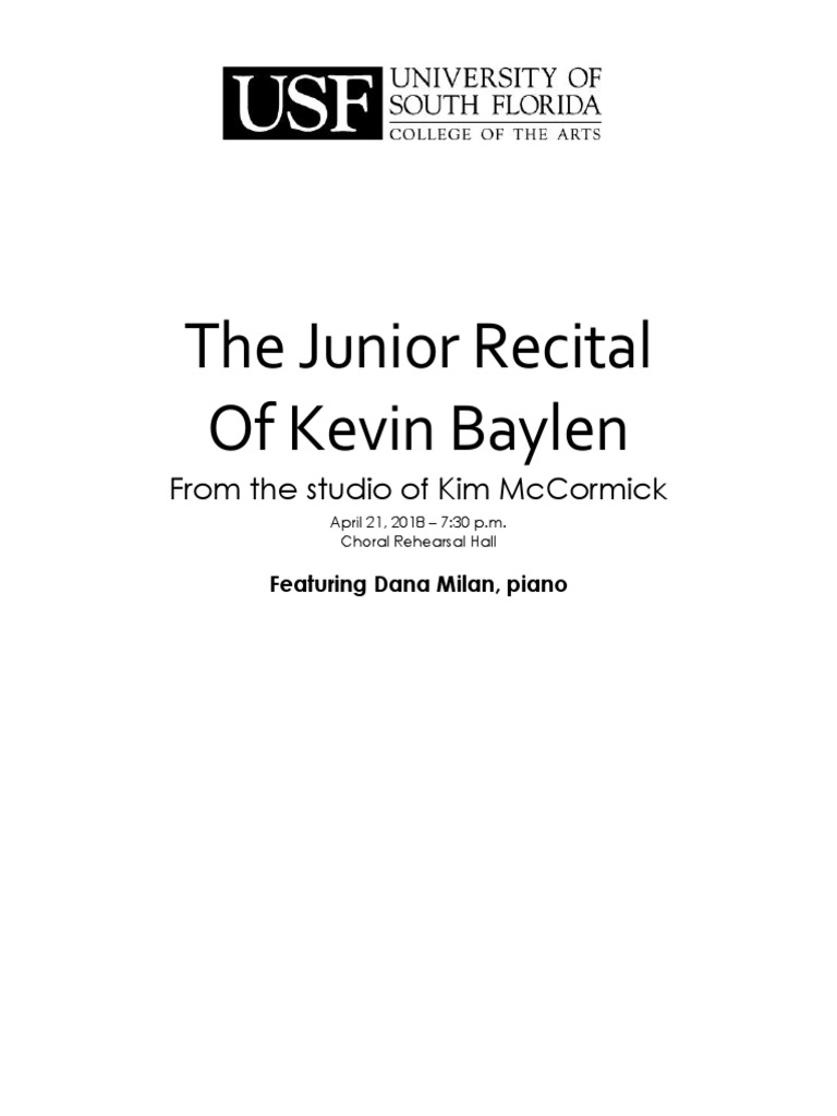 Junior Recital Program | PDF