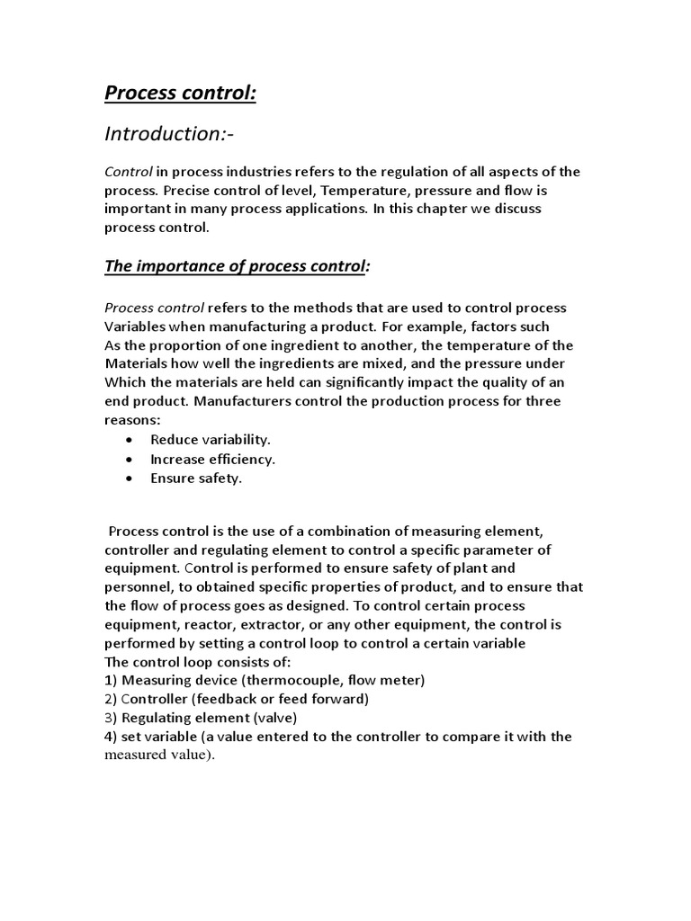 Process Control | PDF | Process Control | Control Theory