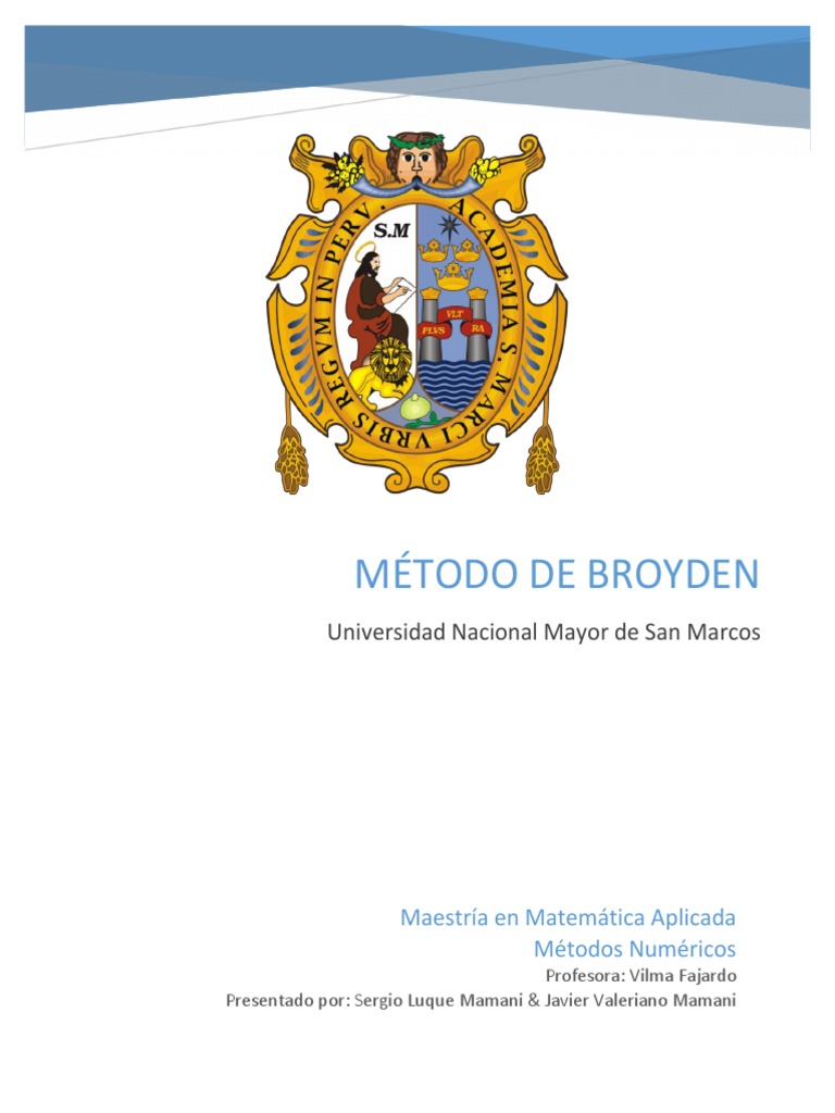Metodo de Broyden | PDF | Análisis numérico | Ecuaciones