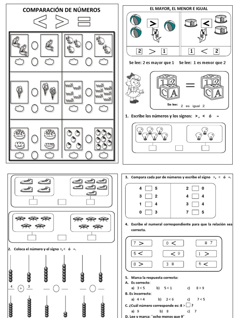 Actividades de Comparación de Números | PDF | Enseñanza de matemática ...