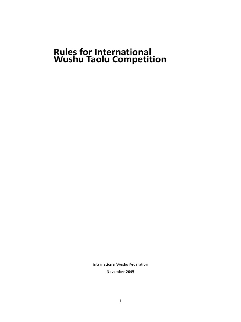 Rules for International Wushu Taolu Competition | PDF | East Asian ...