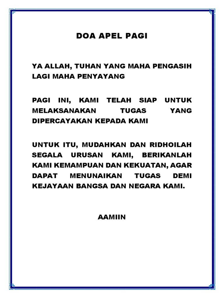 Doa Apel Pagi | PDF