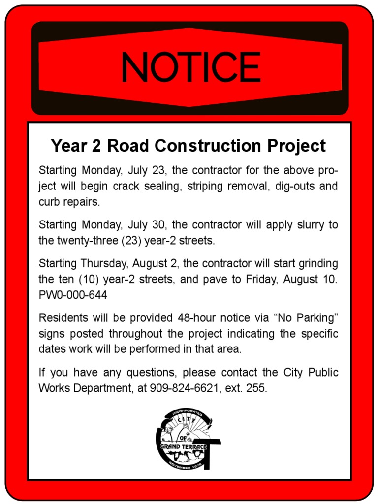 Annual Paving Project Info (Updated 7-30-2018) | PDF | Road Surface ...