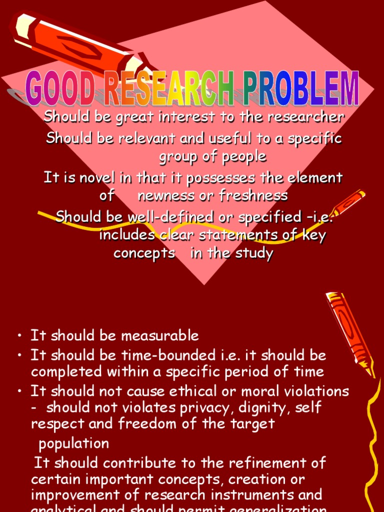Characteristics of a Good Research Problem | PDF | Hypothesis | Concept