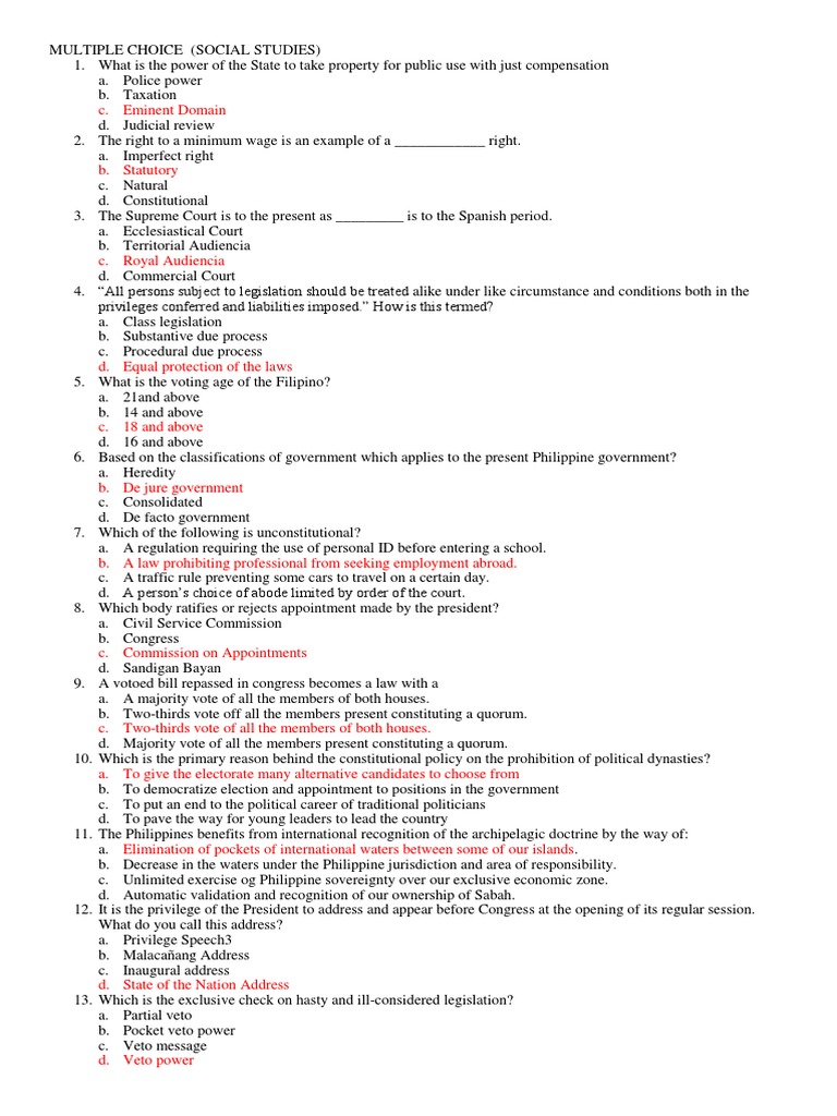 SS With Key | PDF | Philippines | Due Process Clause