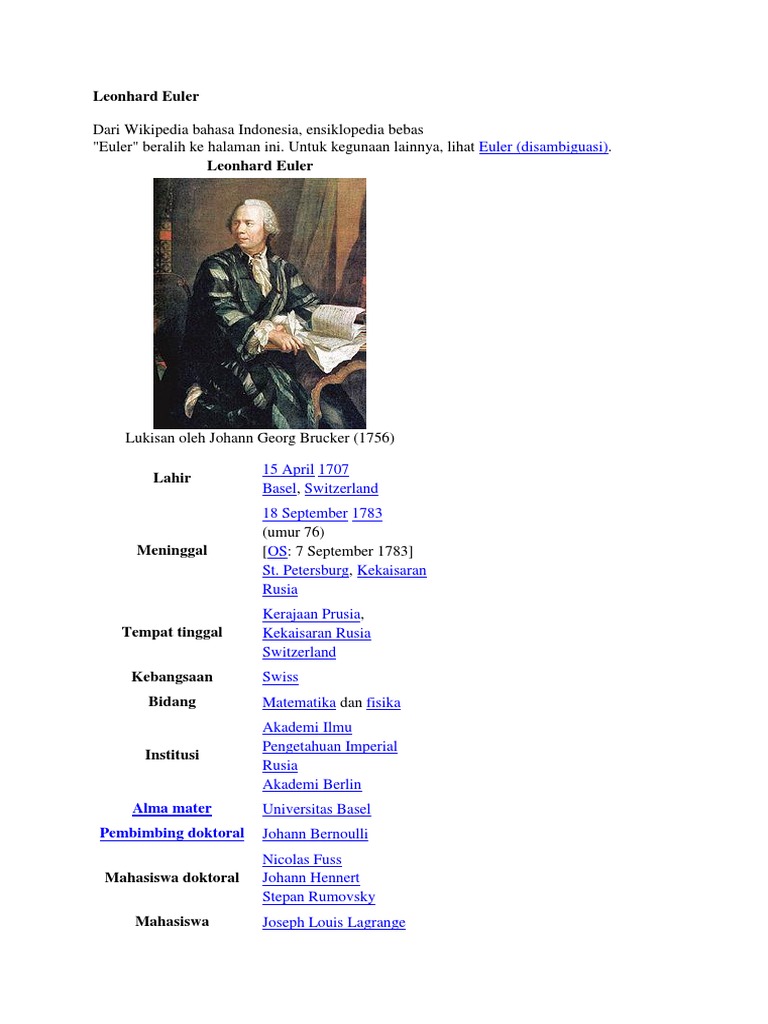 Leonhard Euler | PDF
