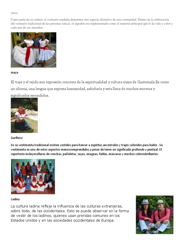 Vestimenta Tradicional de los Xincas | PDF