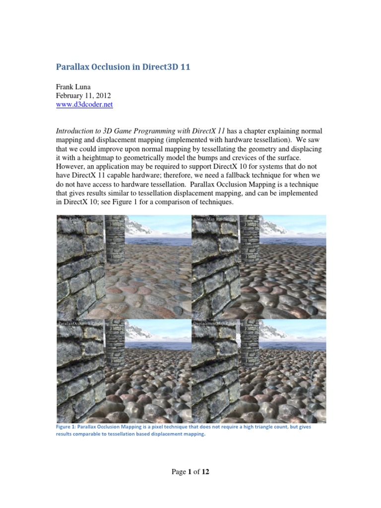 Parallax Occlusion Mapping in DirectX 11 | PDF | Texture Mapping | Line (Geometry)