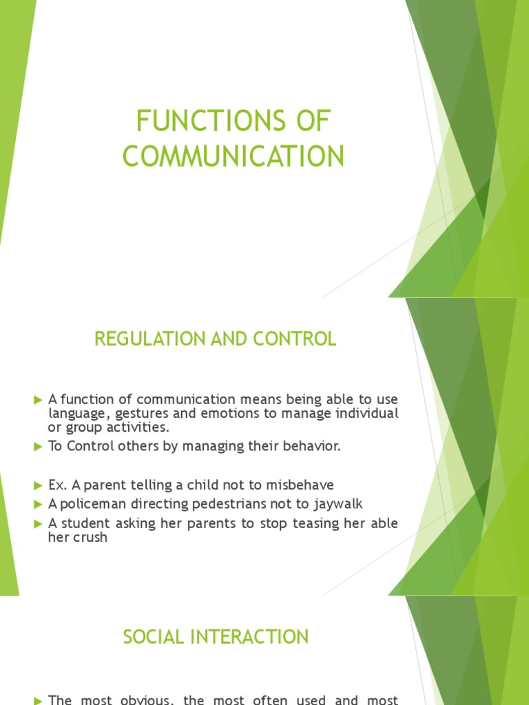 Functions of Communication | PDF