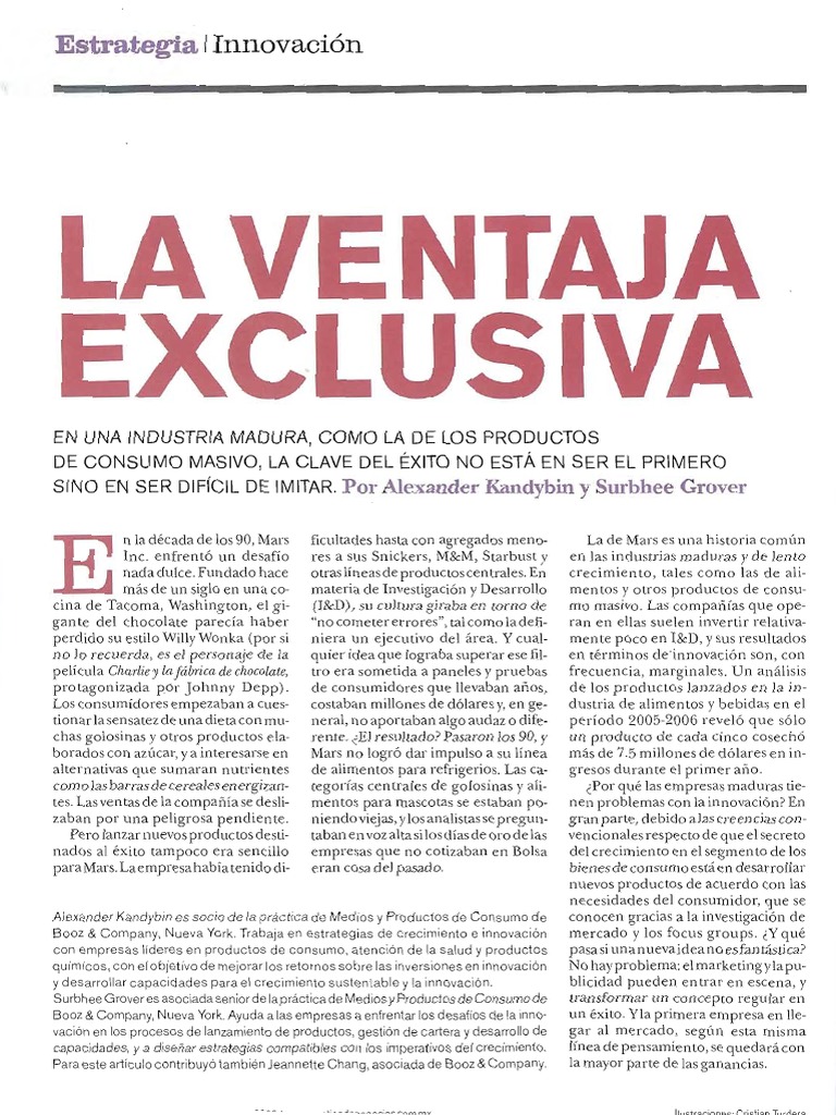 Lectura La Ventaja Exclusiva | PDF