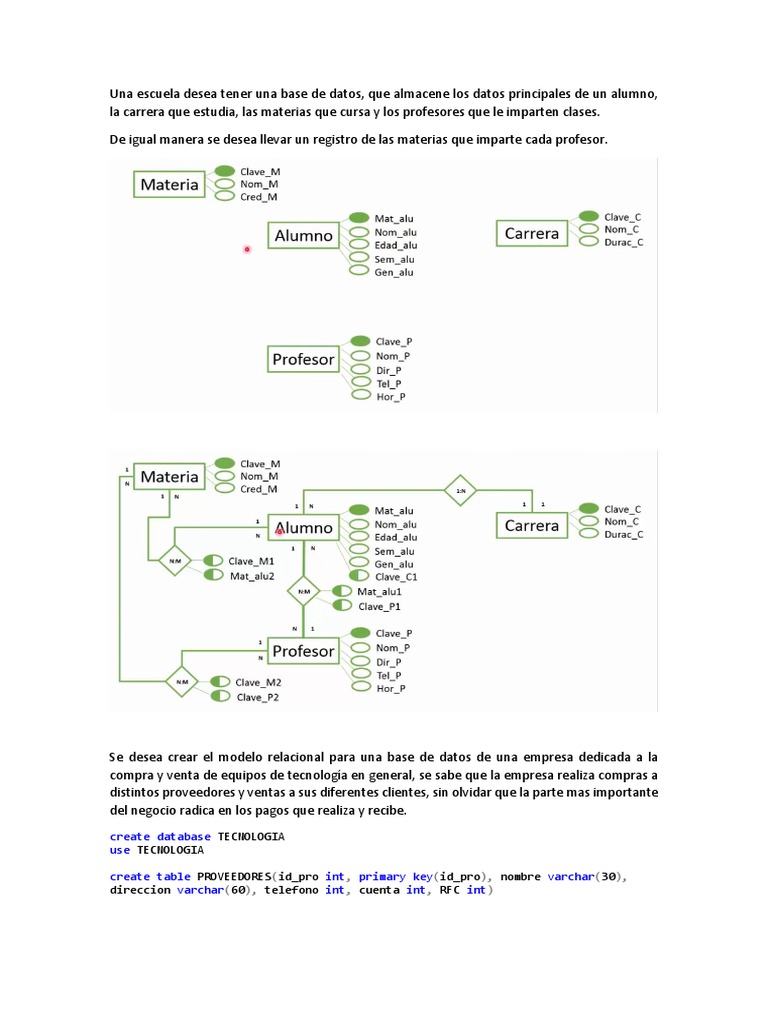 Base de datos escolar y empresarial | PDF
