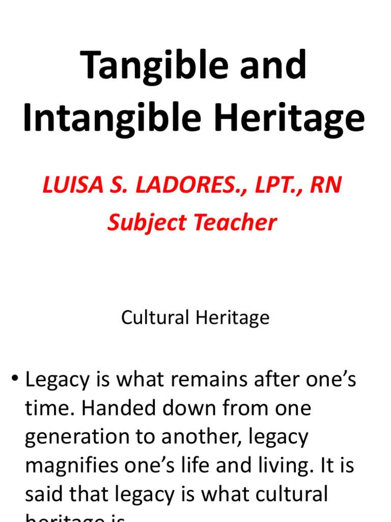 Tangible and Intangible Heritage | PDF