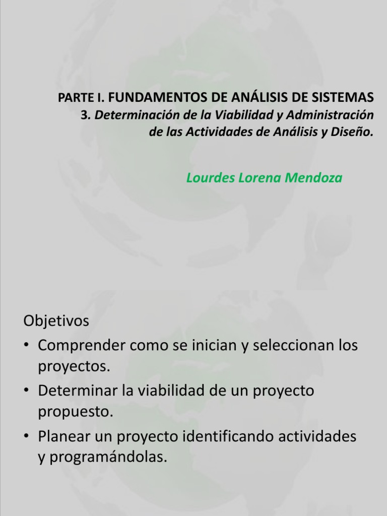 Viabilidad de Un Proyecto de Sistemas Capitulo3 Kendall | PDF | Software | Planificación